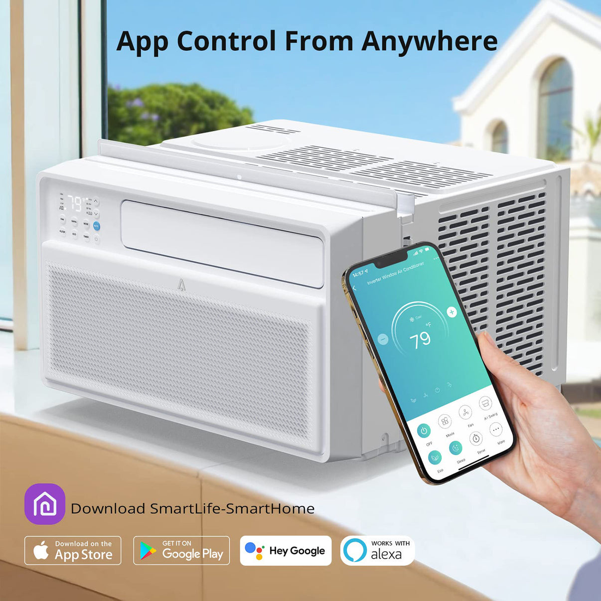 Acekool Air Conditioner CW4 - 8000 BTU Inverter Window Air Conditioner